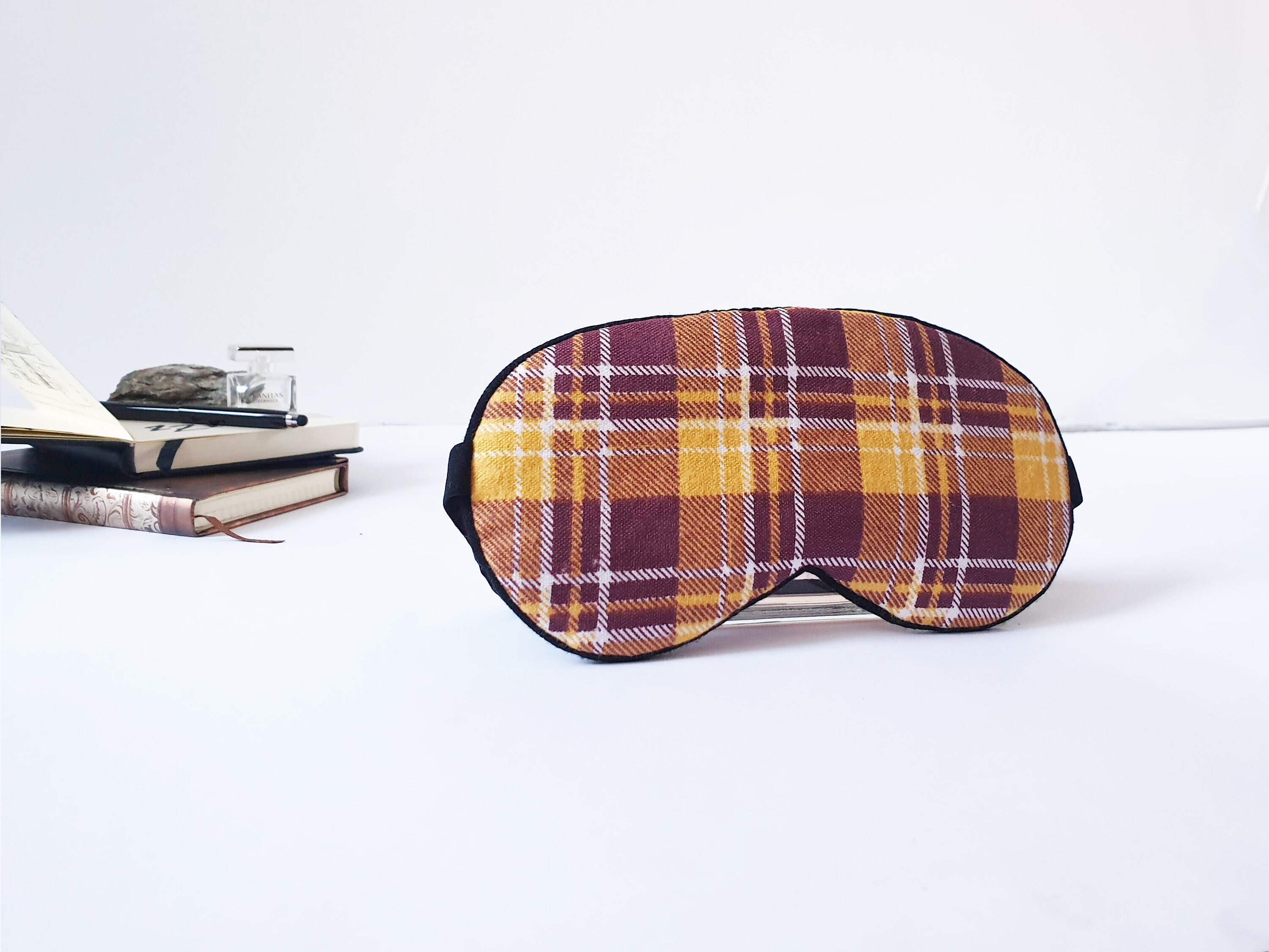 Eye Sleep Mask for Men Yellow Checkered Organic Cotton Eye - Etsy
