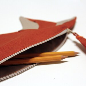 Fox Pencil Case - Zipper Pouch - Cute Make up Bag - Original Design ...