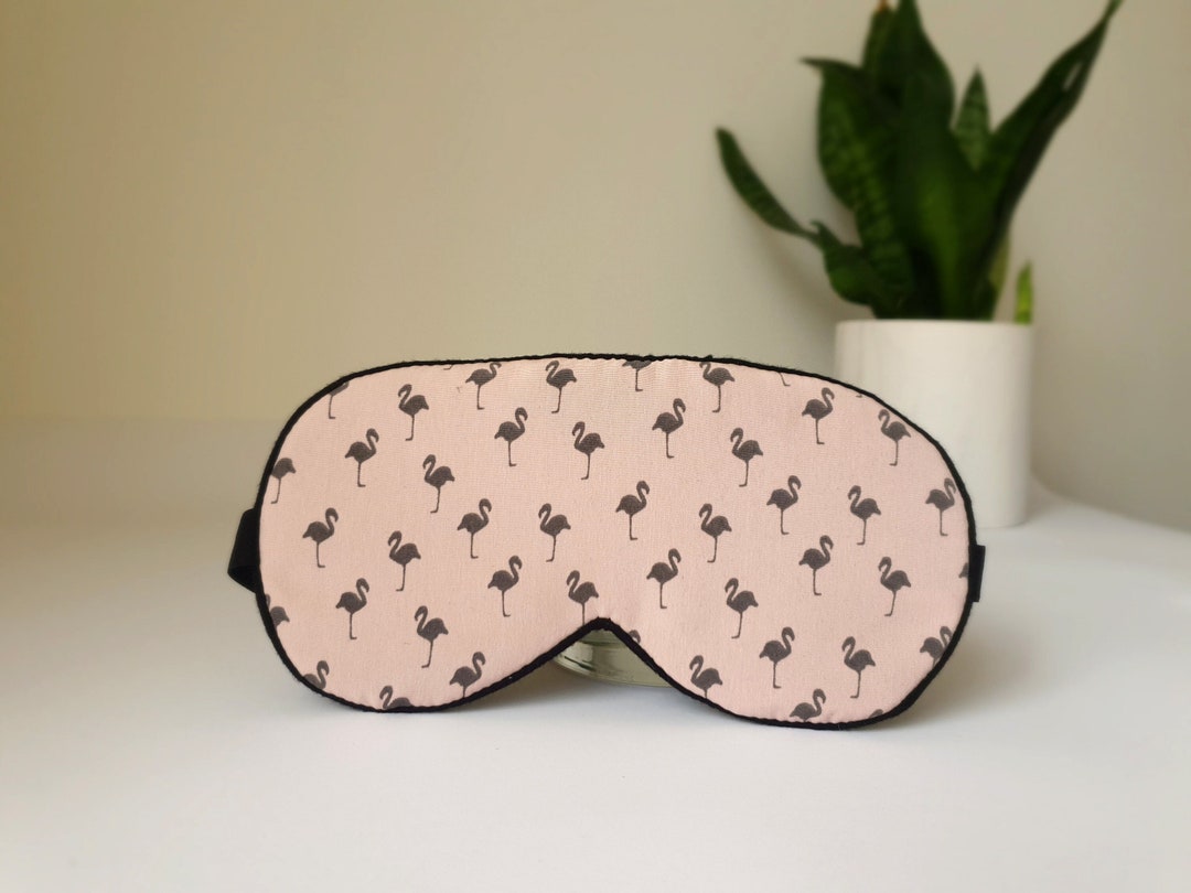 Pink Flamingo Eye Mask - Eye Sleep Mask - Organic Cotton Eye Pillow ...