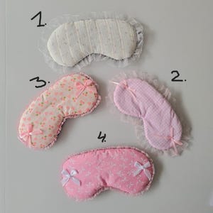 Coquette Pink Cherry Sleep Mask, Cute Bows Girly Style Eye Pillow ...