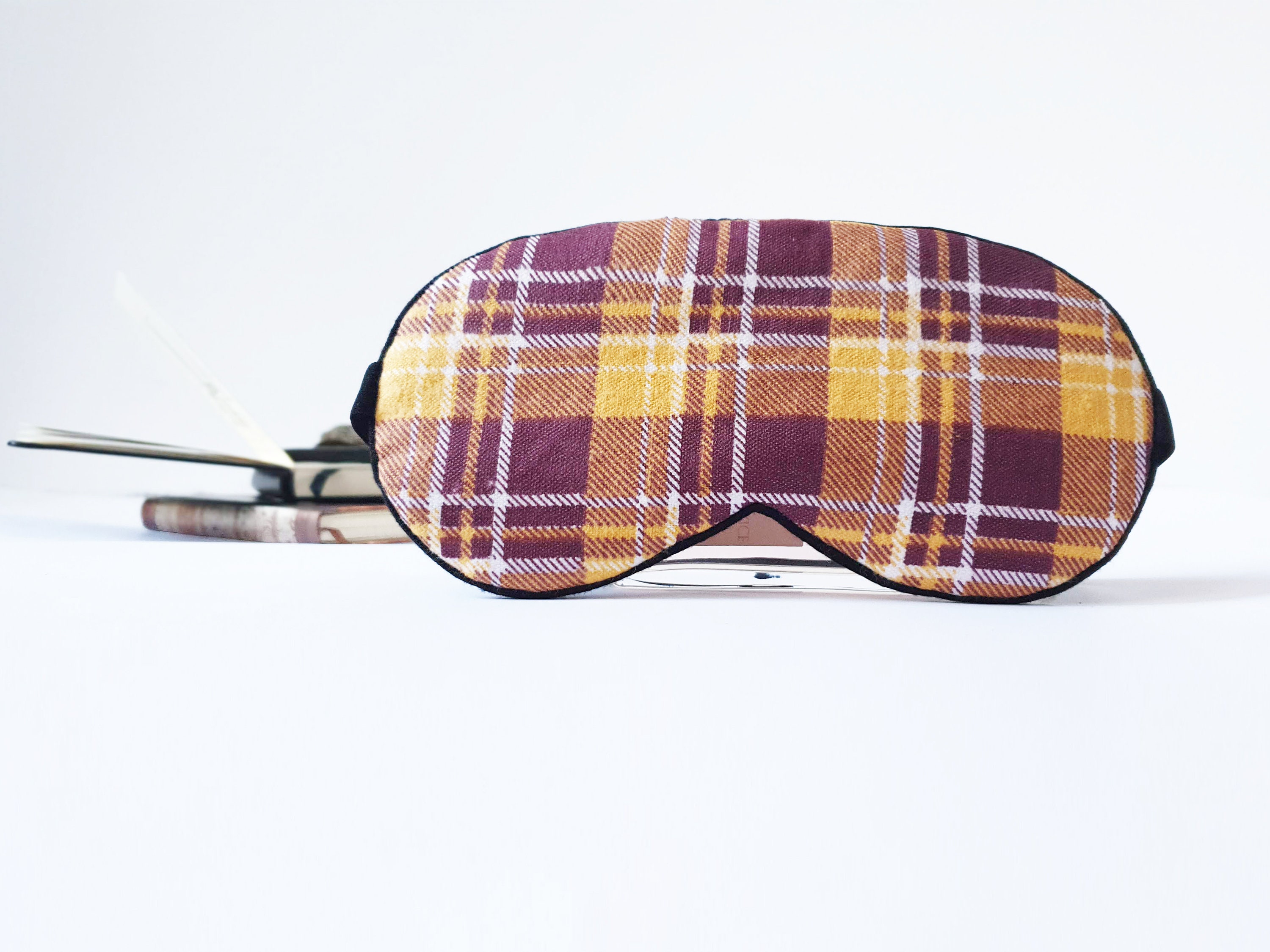 Eye Sleep Mask for Men Yellow Checkered Organic Cotton Eye - Etsy
