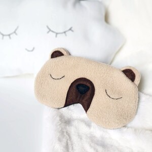 Teddy Bear - Bear Eye Sleep Mask - Animal Mask - White Plush Soft Eye ...