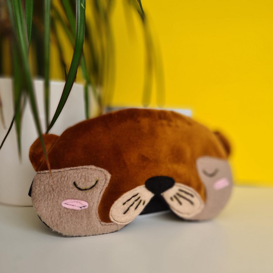 Otter Sleep Mask: Organic Cotton Velvet Travel Eye Pillow - Etsy