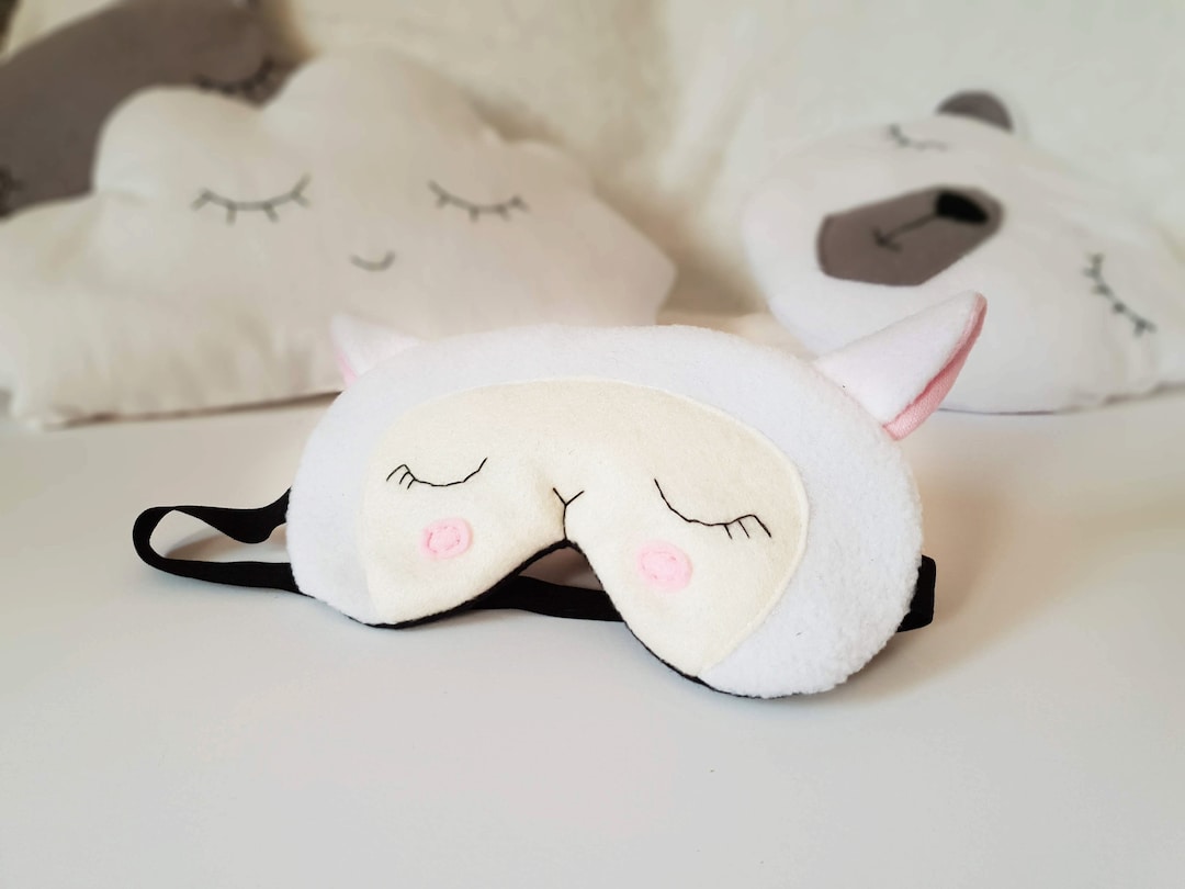 Sheep Cute Eye Sleep Mask - Animal Masks - White Sheep Plush Soft Eye ...