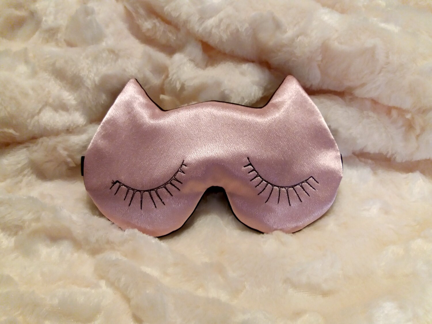 Pink Cat Sleep Mask Satin Cat Night Eye Mask With Sleepy | Etsy