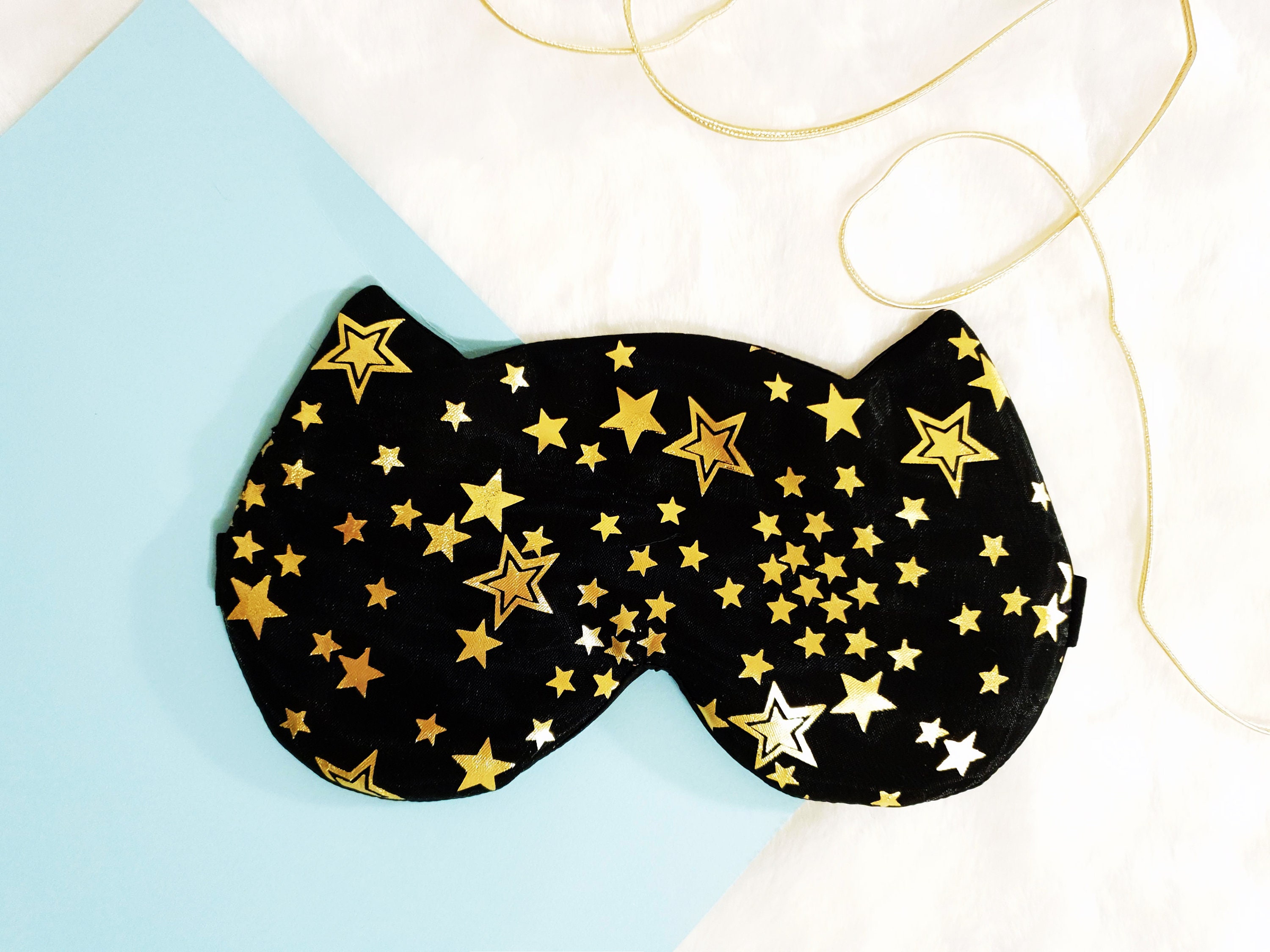 Gold Star Eye Sleep Mask Stars Eye Mask Black Eye Pillow | Etsy