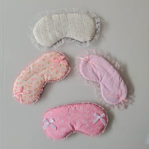 Coquette Pink Cherry Sleep Mask, Cute Bows Girly Style Eye Pillow ...