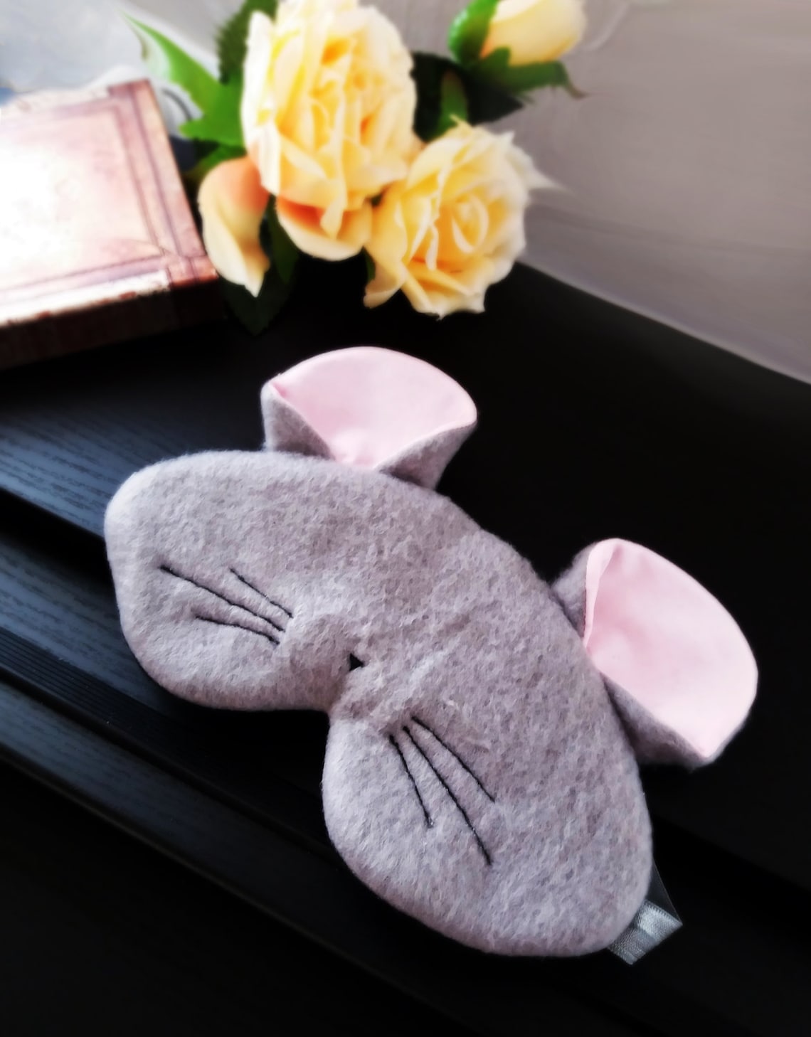 Mouse Eye Sleep Mask Cute Gray Mouse Sleep Mask Plush Soft - Etsy