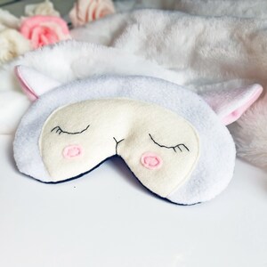 Sheep Cute Eye Sleep Mask - Animal Masks - White Sheep Plush Soft Eye ...