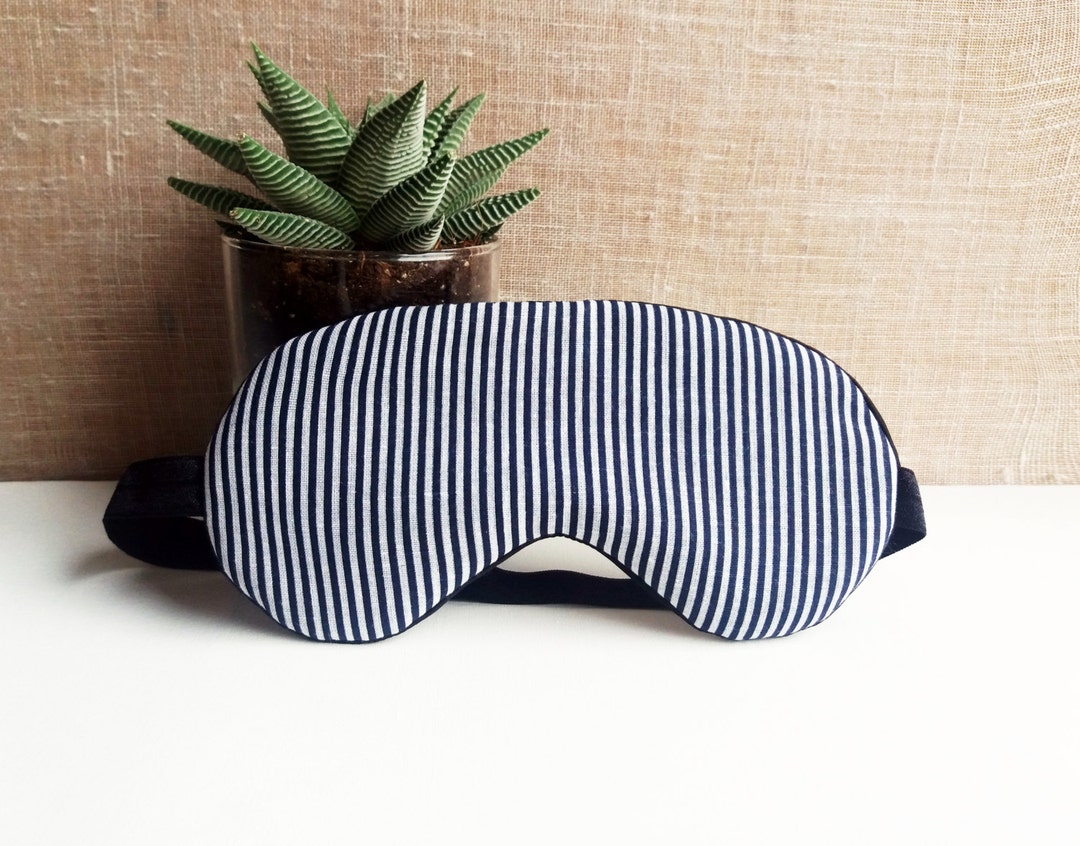 Eye Sleep Mask - Organic Cotton Eye Pillow - Black and White - Stripes ...