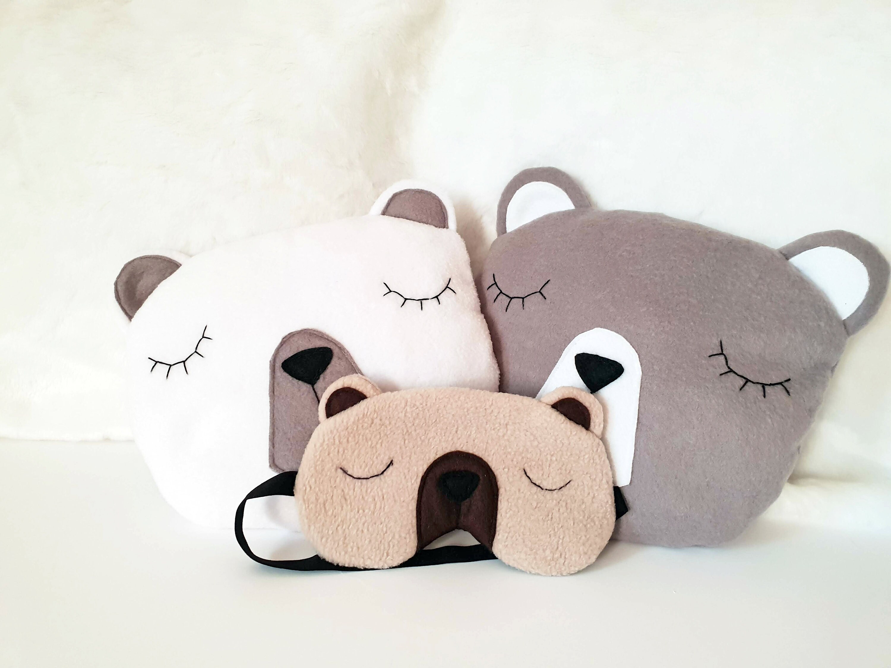 Teddy Bear Bear Eye Sleep Mask Animal Mask White Plush | Etsy