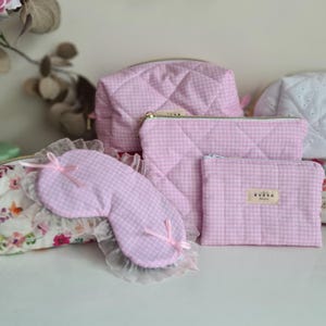 Coquette Pink Cherry Sleep Mask, Cute Bows Girly Style Eye Pillow ...