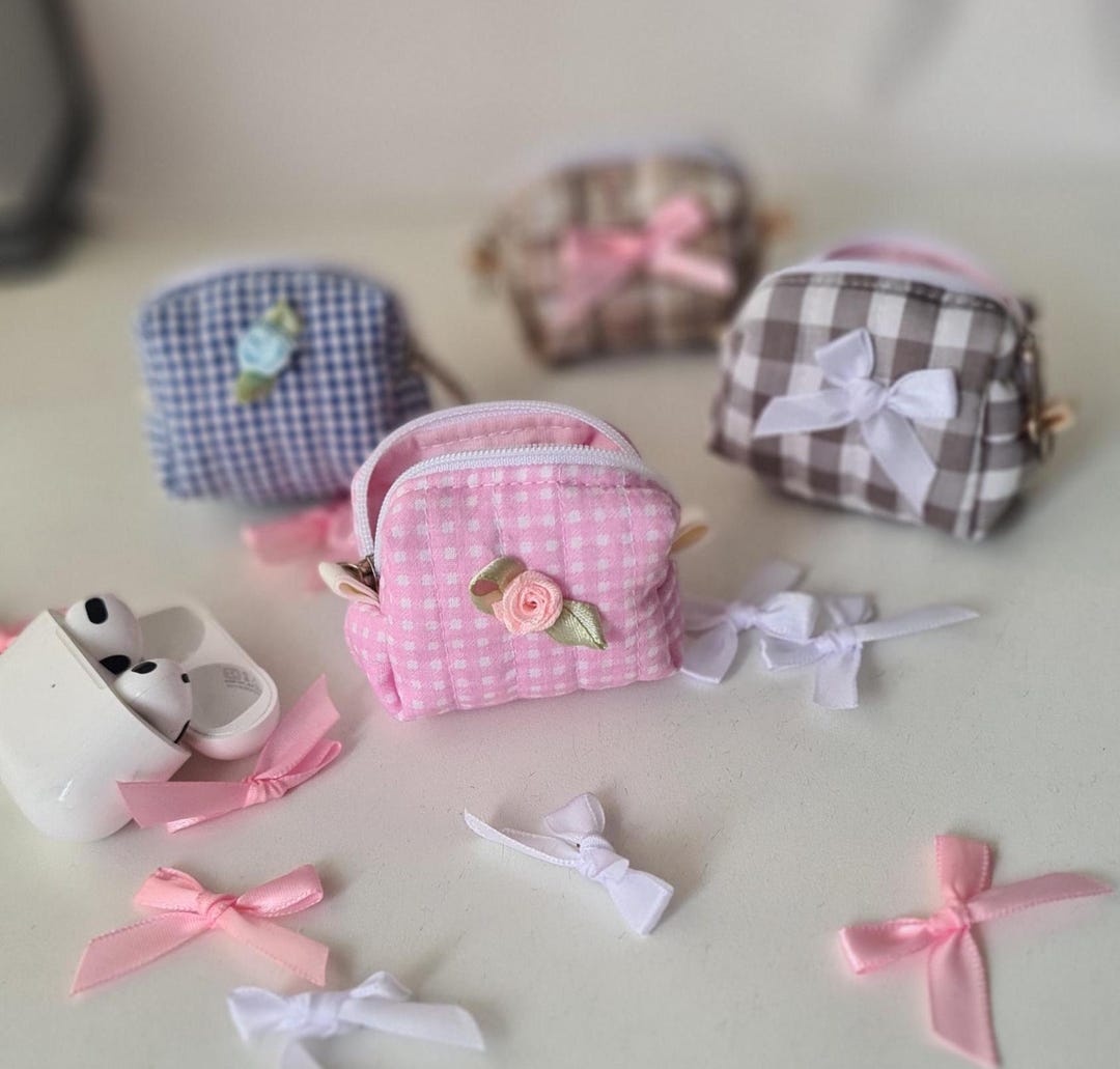 Cute Gingham Airpods Case, Handmade Fabric Earbuds Pouch, Airpods Pro ...