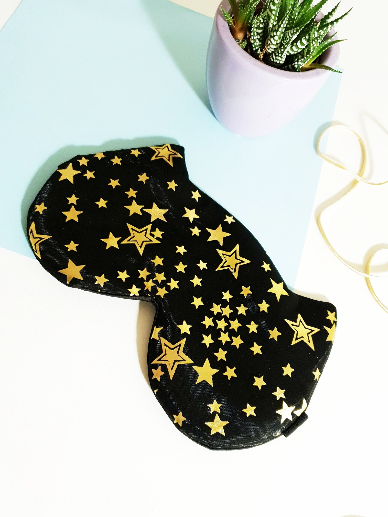 Gold Star Eye Sleep Mask Stars Eye Mask Black Eye Pillow | Etsy