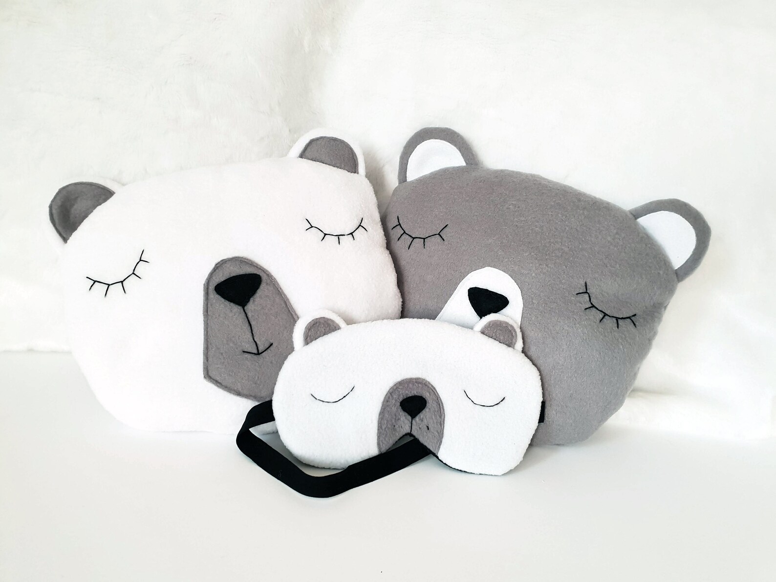 Polar Bear Bear Eye Sleep Mask Animal Mask White Plush - Etsy