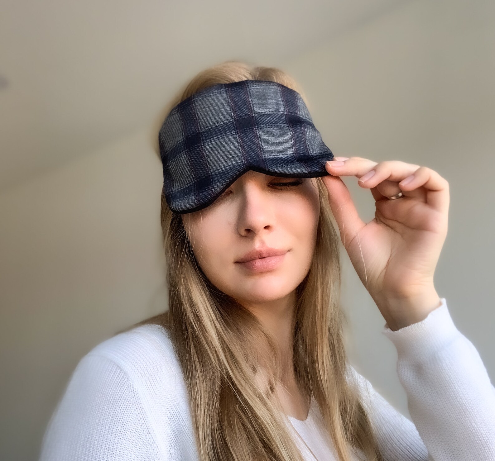 Red Check Eye Sleep Mask Organic Cotton Eye Pillow for Man - Etsy