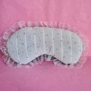 Coquette Pink Cherry Sleep Mask, Cute Bows Girly Style Eye Pillow ...