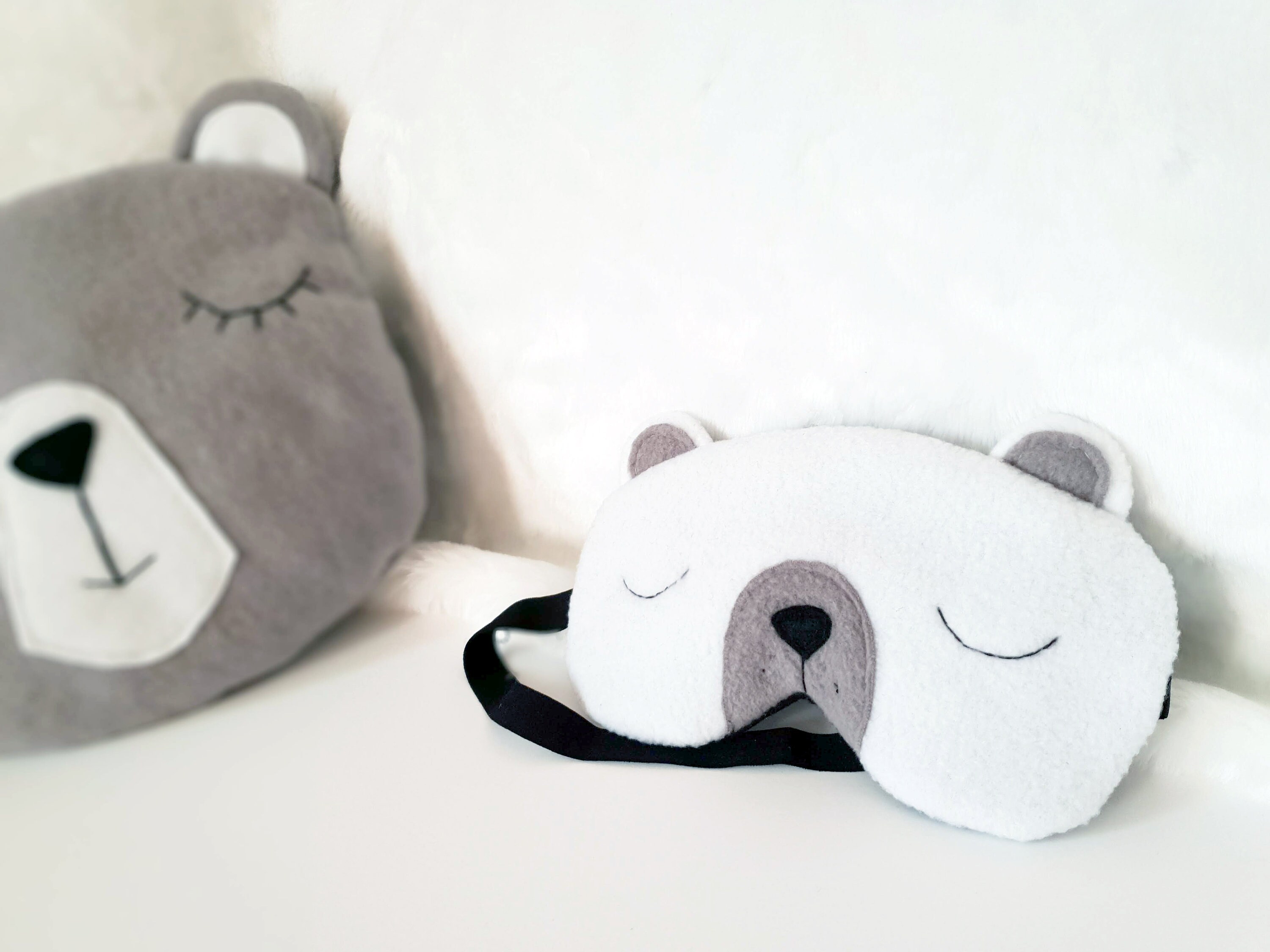 Polar Bear Bear Eye Sleep Mask Animal Mask White Plush | Etsy