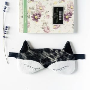 Gray Cat Eye Sleep Mask - Cute Sleep Mask - Plush Soft Eye Pillow ...