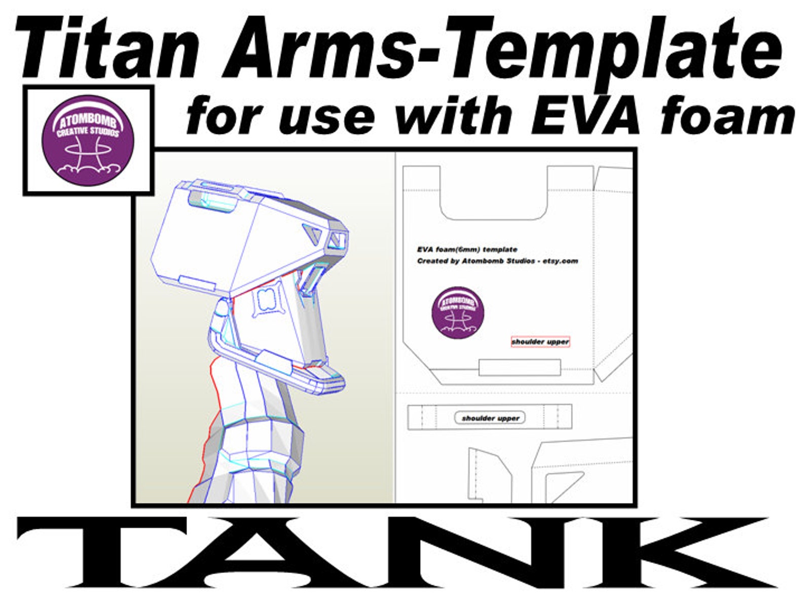 Titan Shoulder and Arm Armour. 'tank' Template for EVA Foam .pdf File ...