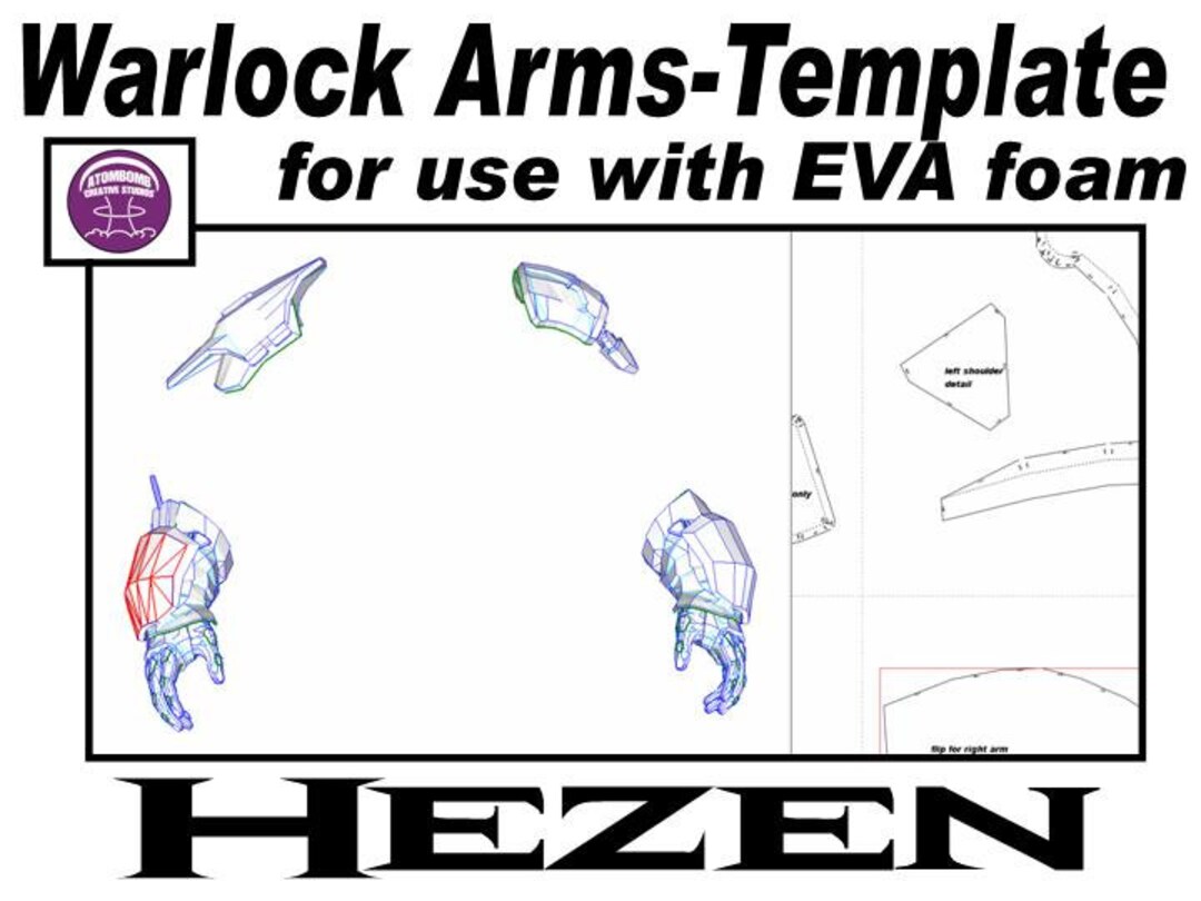 Warlock Shoulder and Arm Armour. 'hezen' Template for EVA Foam .pdf ...