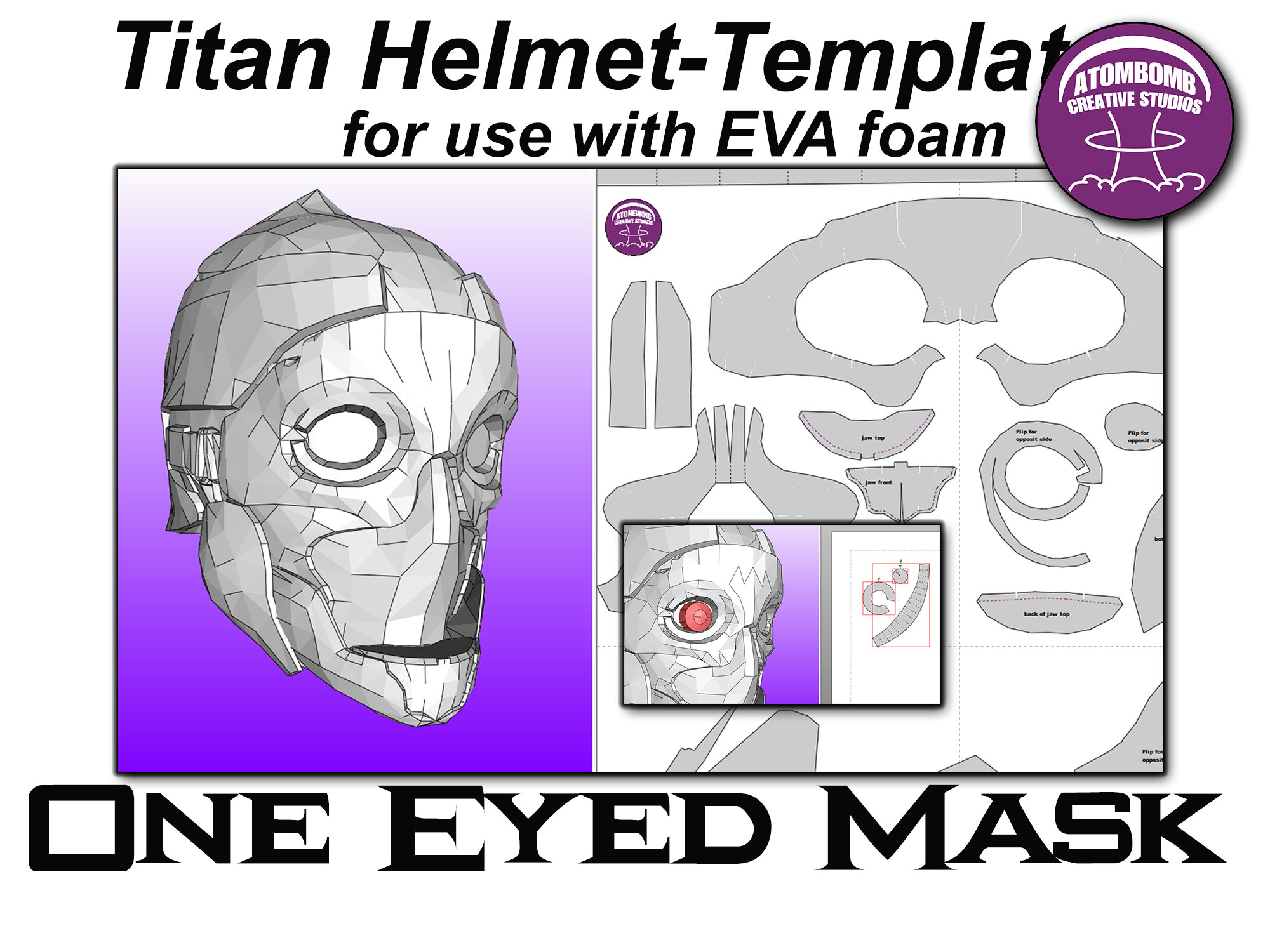 Titan Helmet. 'one Eyed Mask' Template for EVA Foam Helmet .pdf File ...