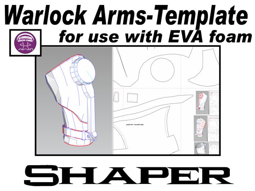 Warlock Arm Armour. 'shaper' Template for EVA Foam .pdf File and .pdo ...