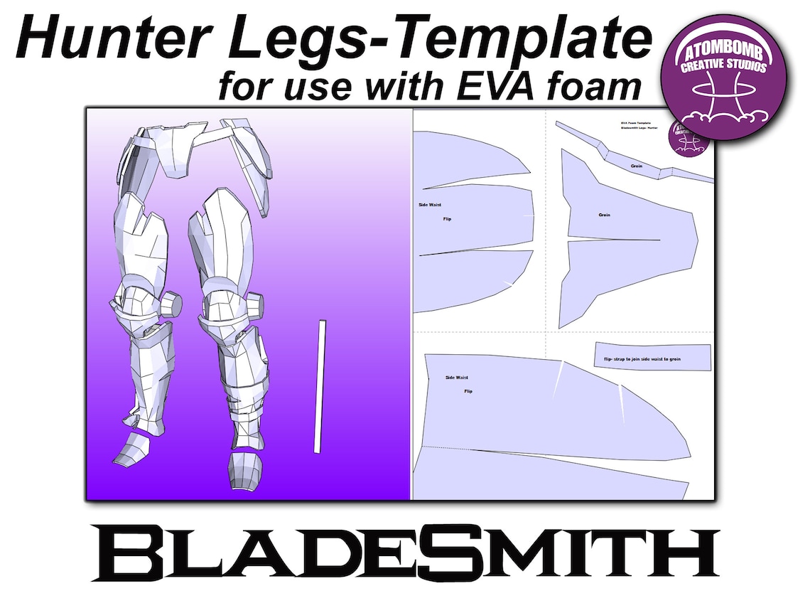 Hunter Leg Armour. 'bladesmith' Template for EVA Foam .pdf File and ...