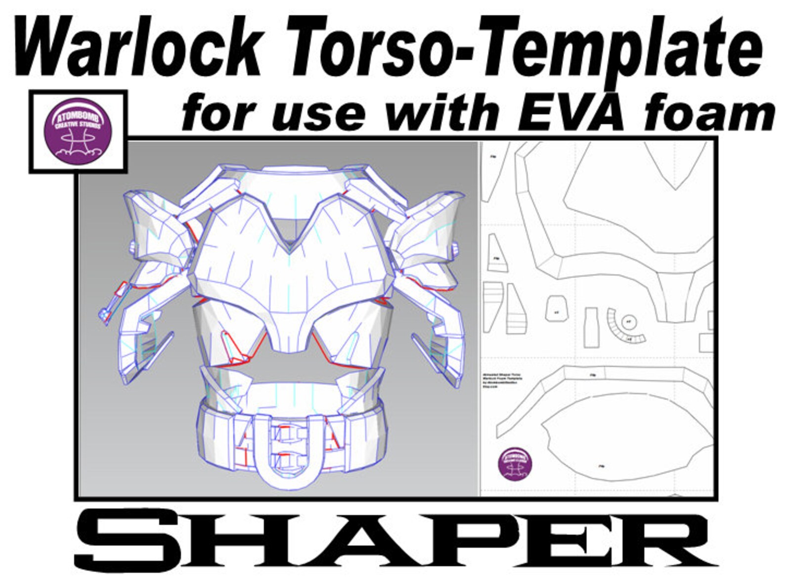 Warlock Torso Armour. 'shaper' Template for EVA Foam .pdf File and .pdo ...