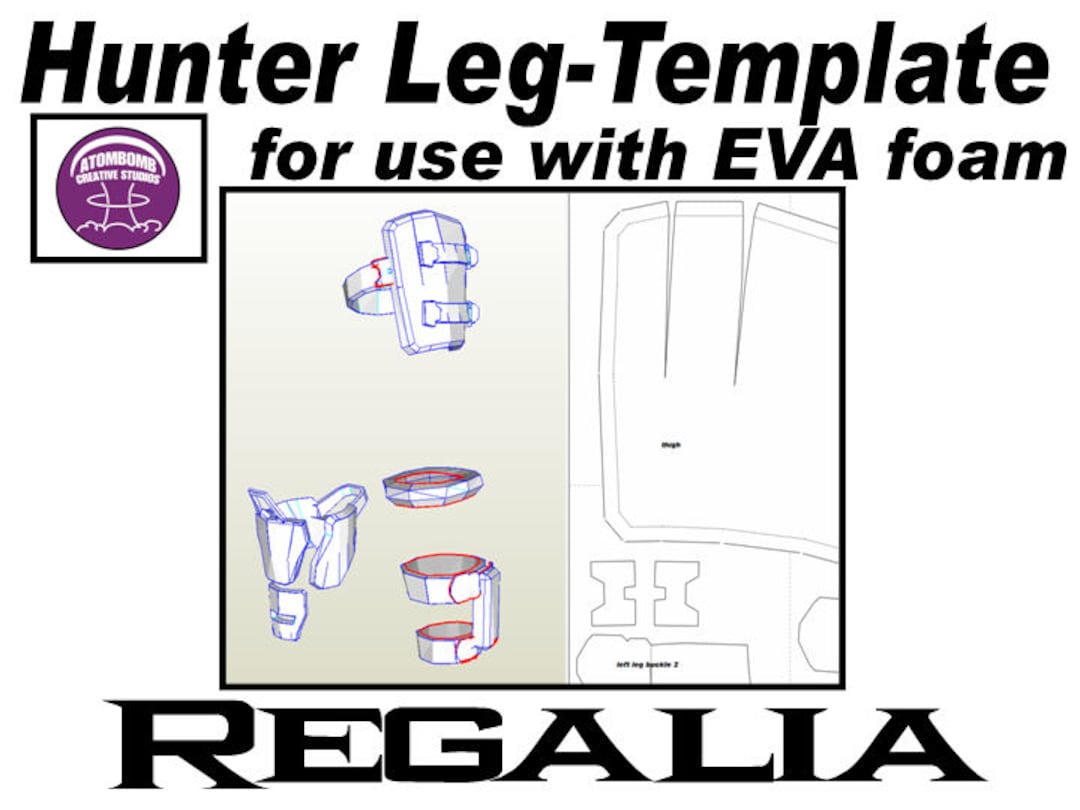 Hunter Leg Armour. 'regalia' Template for EVA Foam .pdf File and .pdo ...