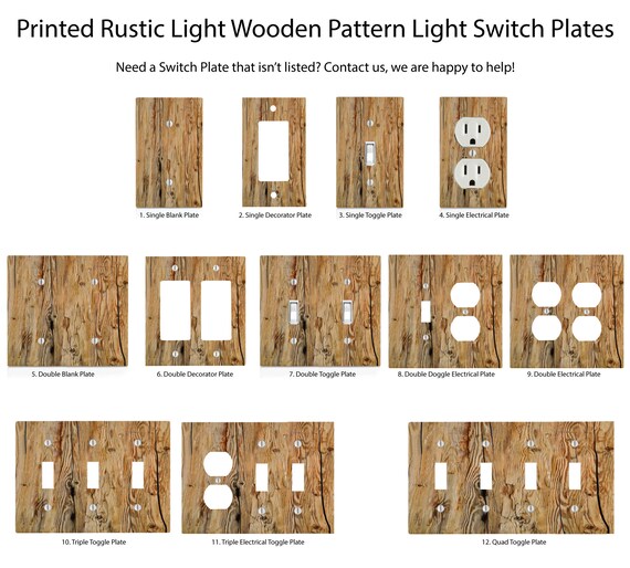 Home & Living Hickory Switch Plate Covers Rustic Light Switch Cover ...
