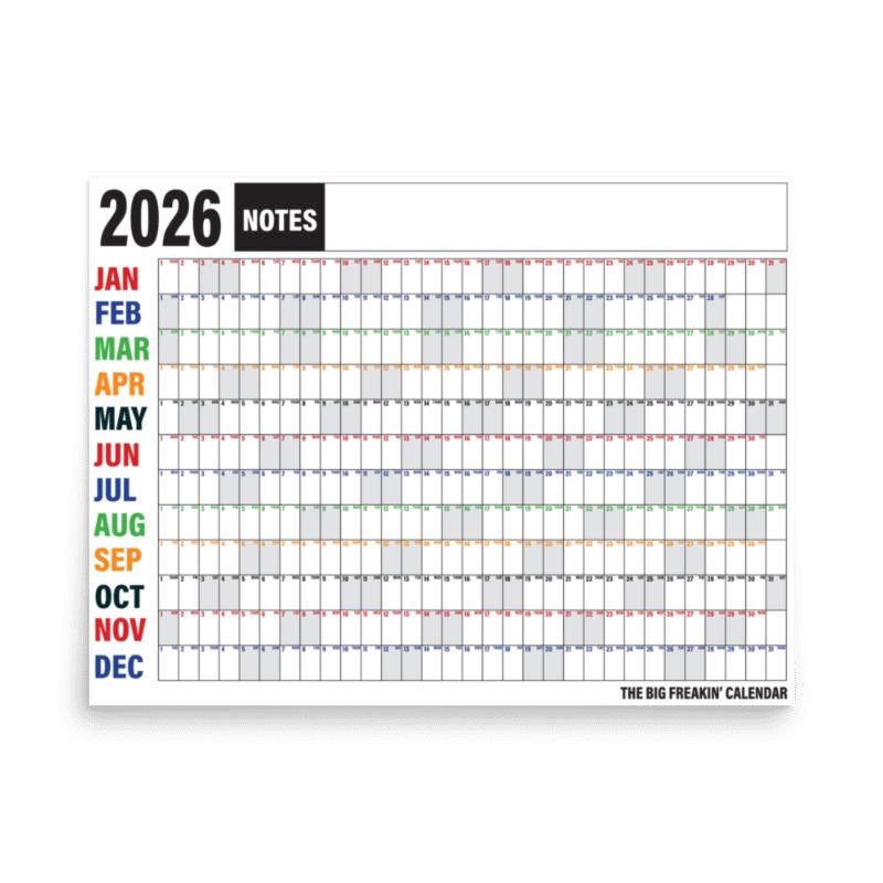 2026 Big Ass Calendar - Etsy