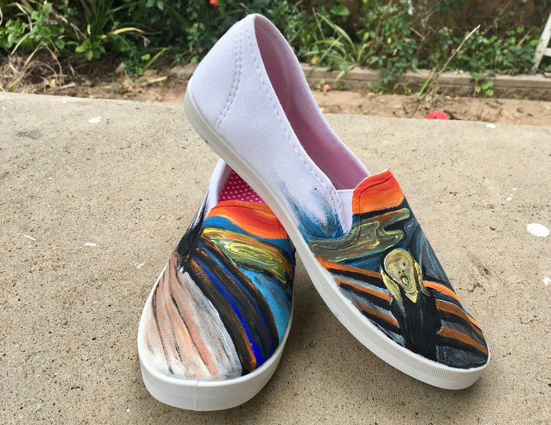 The Scream Custom Hand-painted Shoes // Edvard Munch // | Etsy