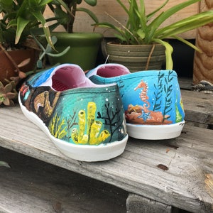 Under the Sea Hand-painted Shoes // Custom // Standard or Vans // Ocean ...