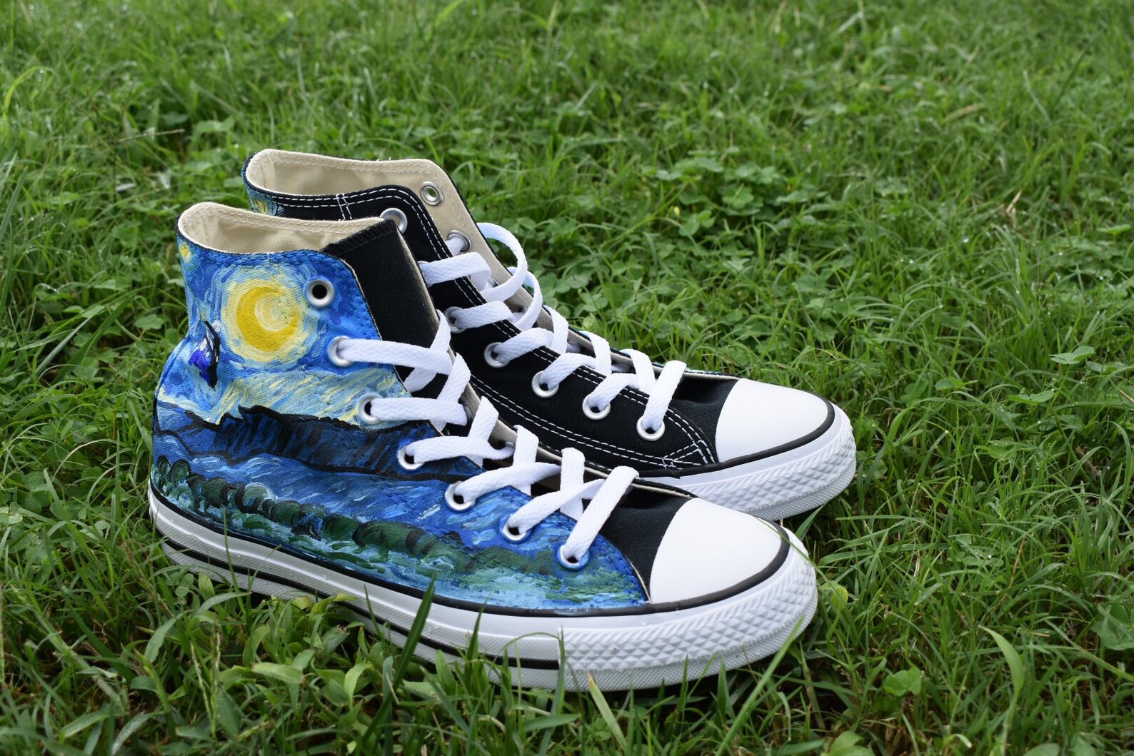 Starry Night Custom Hand-painted Converse High-tops // Chuck Taylor ...