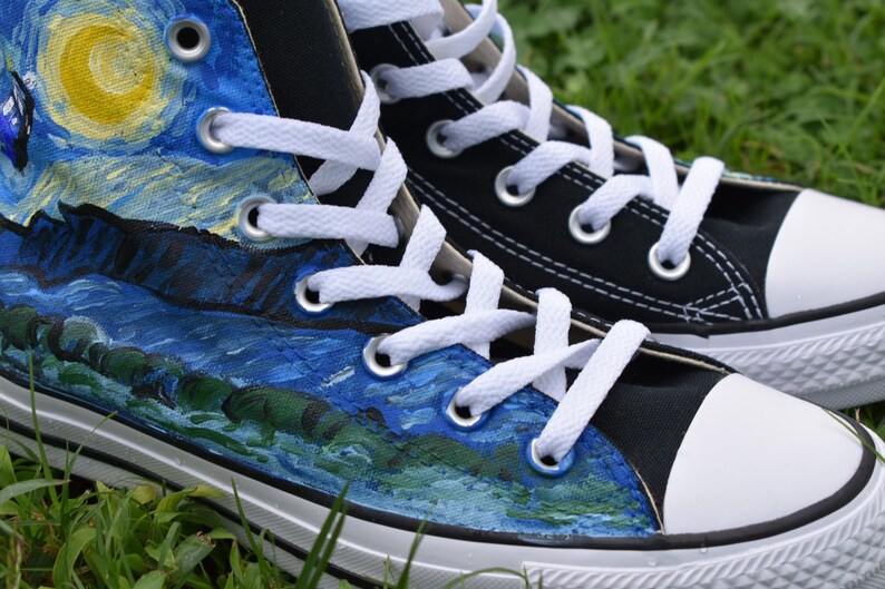 Starry Night Custom Hand-painted Converse High-tops // Chuck Taylor ...