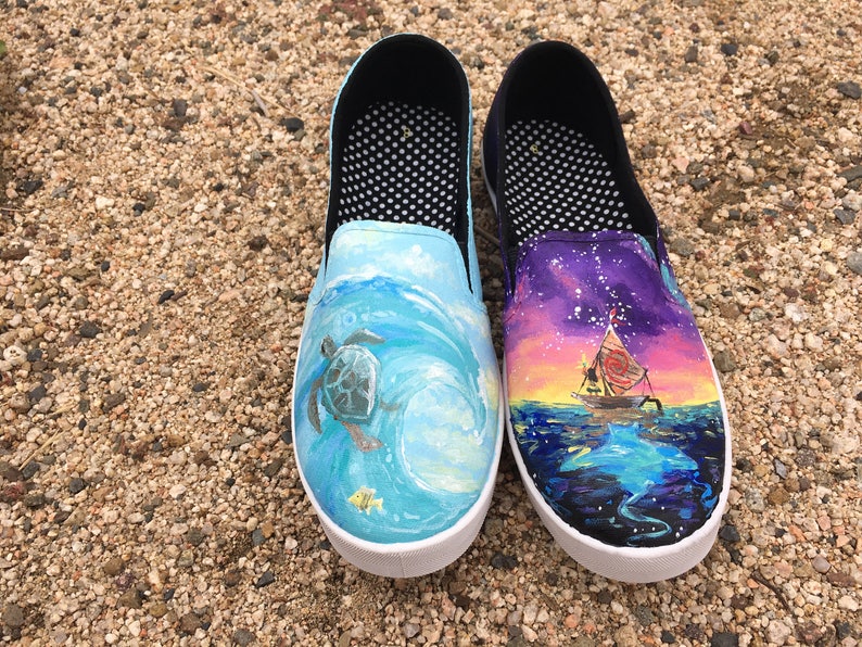 Custom Designed Cartoon/animation Hand-painted Shoes - Etsy