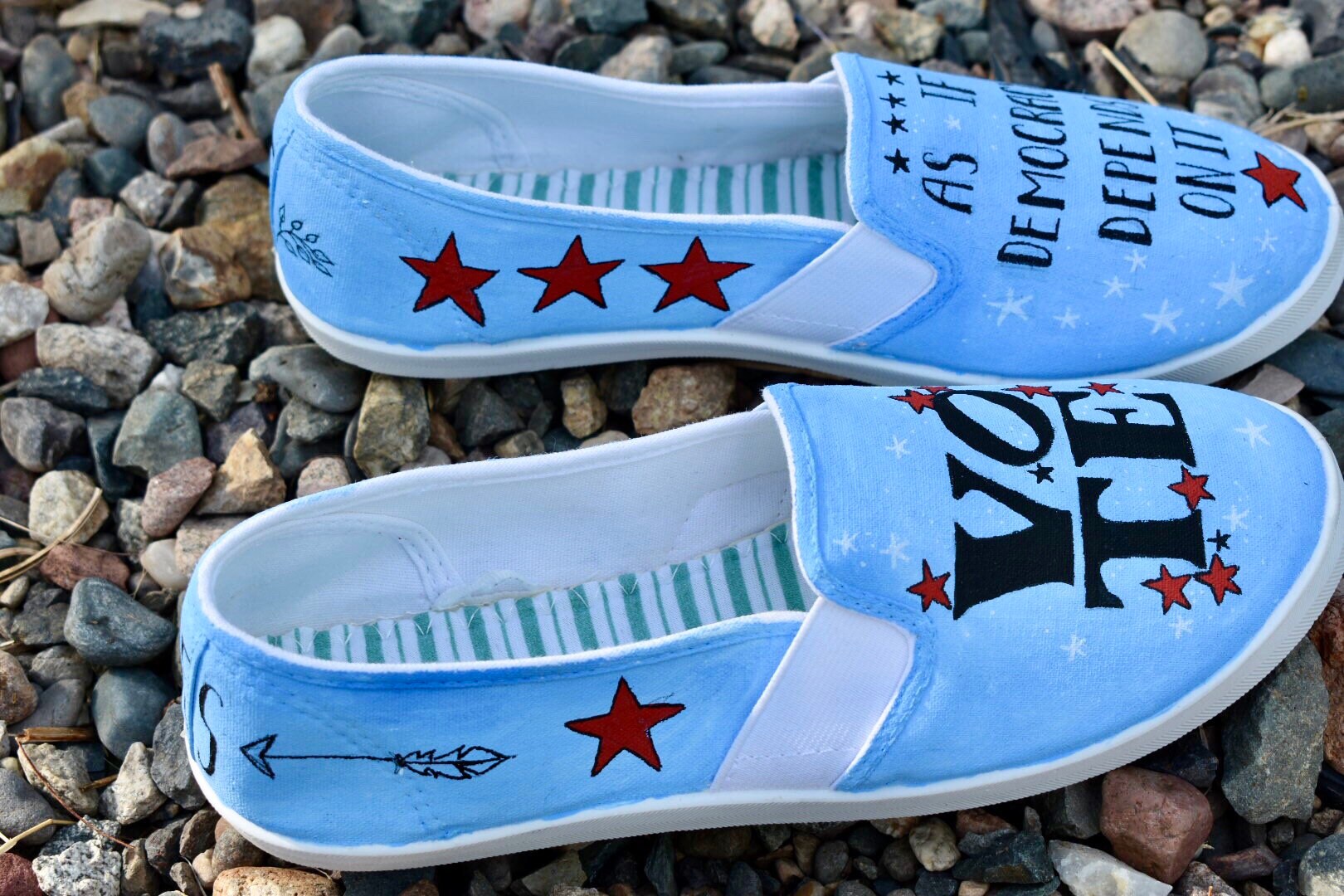 Get Out the Vote Shoes // Hand-painted Custom Canvas Slip-ons - Etsy