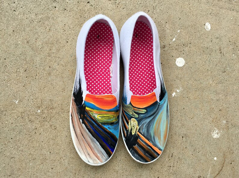 The Scream Custom Hand-painted Shoes // Edvard Munch // | Etsy