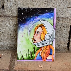 Space-themed Art Postcard Prints // Print // Astronaut // Astronomy ...