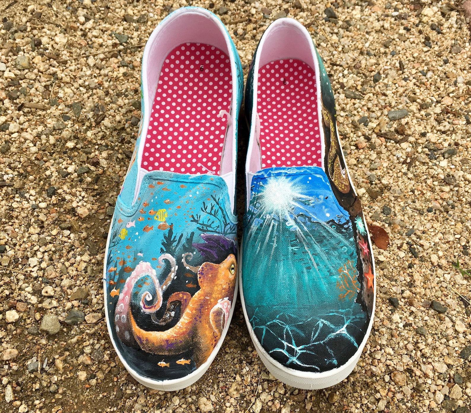Under the Sea Hand-painted Shoes // Custom // Standard or Vans // Ocean ...