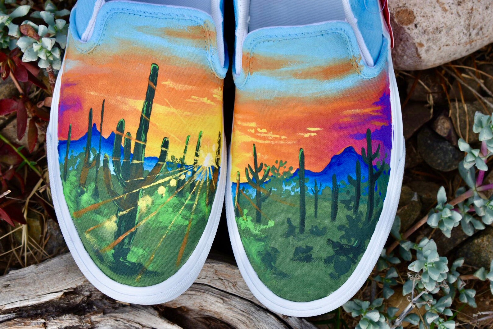 Scenic Custom Hand-painted Shoes // Standard or Vans // Ocean Sea Beach ...