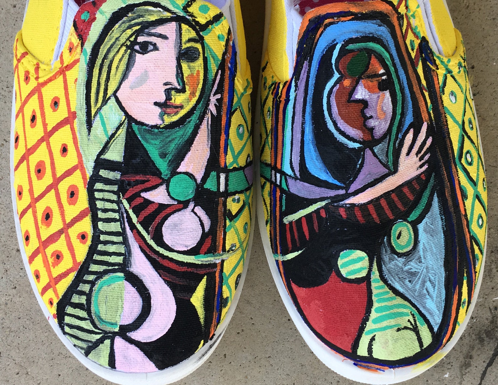 Pablo Picasso's Girl Before a Mirror Custom Hand-painted Shoes // Vans ...