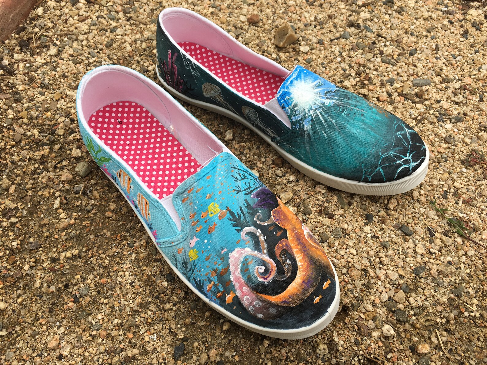 Under the Sea Hand-painted Shoes // Custom // Standard or Vans // Ocean ...
