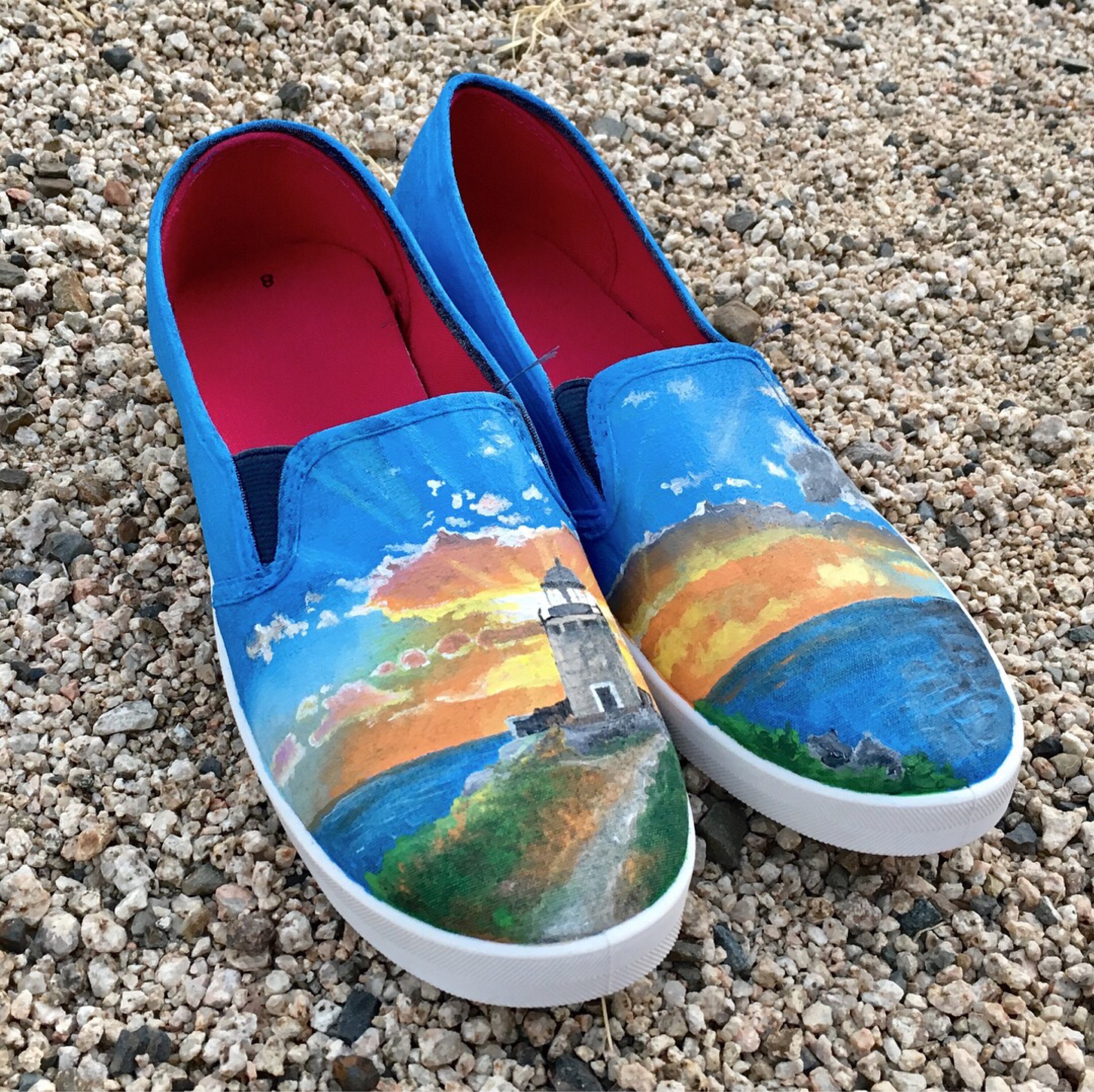 Scenic Custom Hand-painted Shoes // Standard or Vans // Ocean Sea Beach ...
