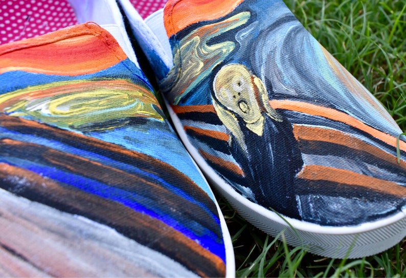 The Scream Custom Hand-painted Shoes // Edvard Munch // | Etsy