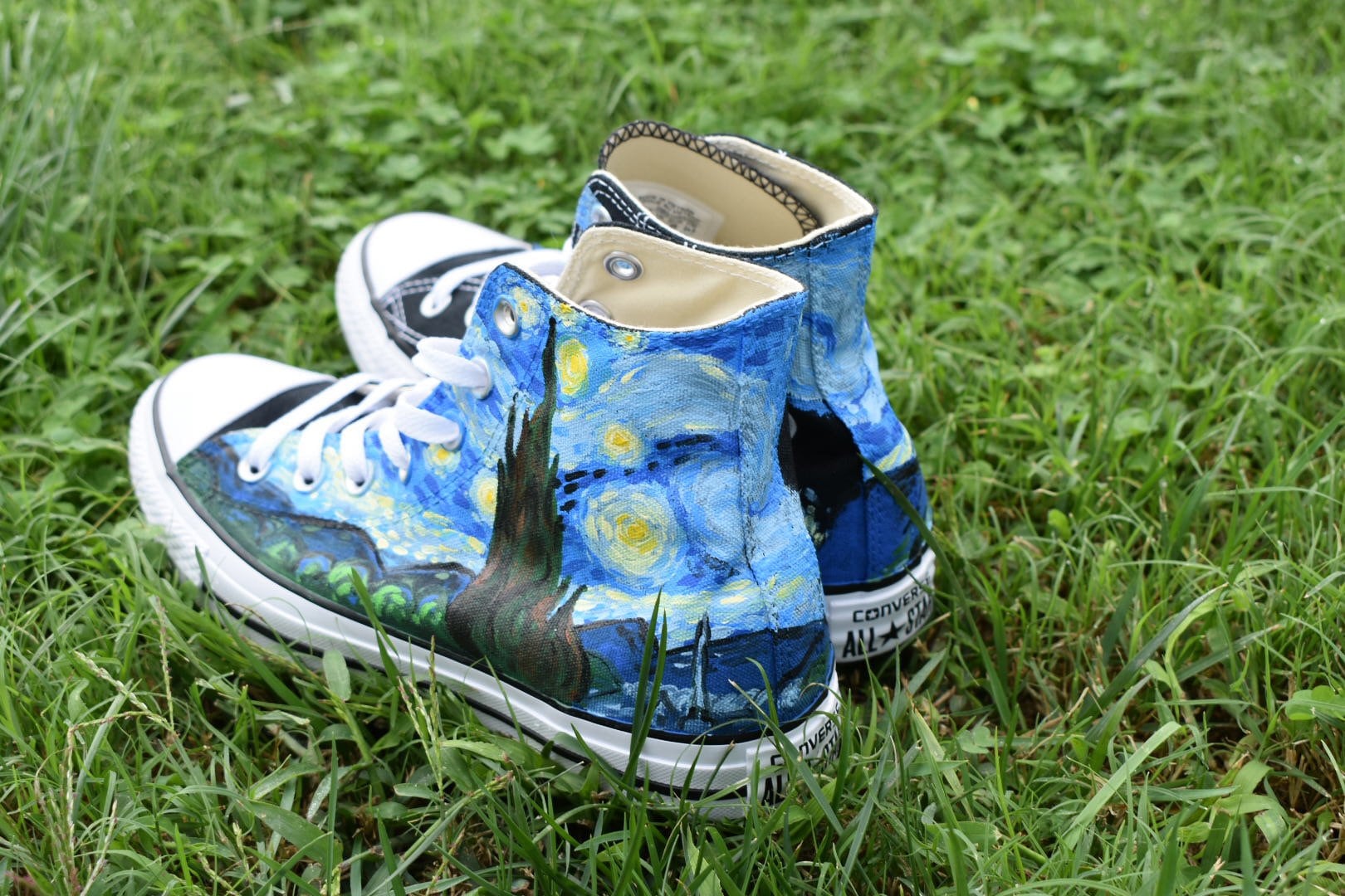Starry Night Custom Hand-painted Converse High-tops // Chuck Taylor ...