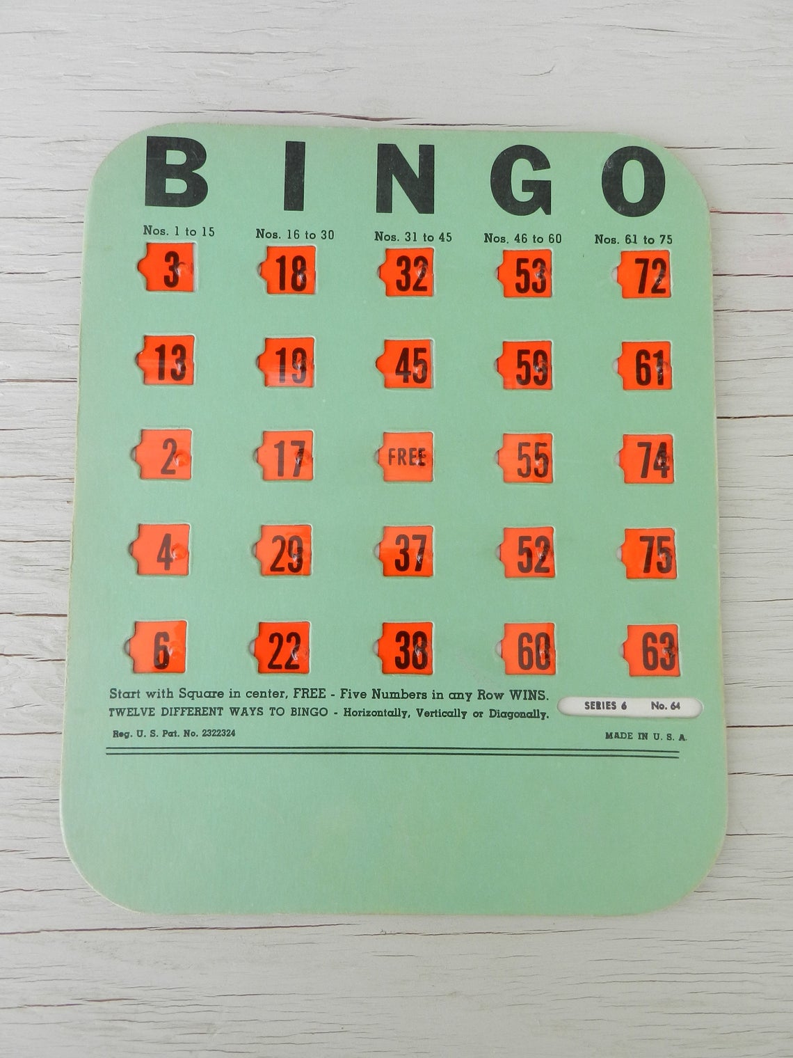 2 xVintage cardboard BINGO cards with sliding windows | Etsy