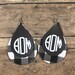 Monogrammed Faux Leather Earrings Feather Earrings Custom - Etsy