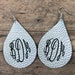 Monogrammed Faux Leather Earrings Feather Earrings Custom - Etsy